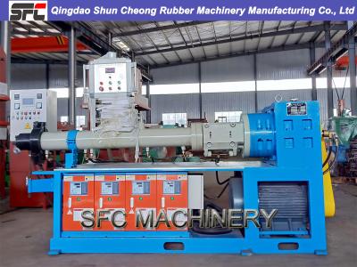 China EPDM Rubber Extruder with 55kw Motor Power 20:1 L:D Ratio and Semiautomatic Operation for High Efficiency Extrusion for sale