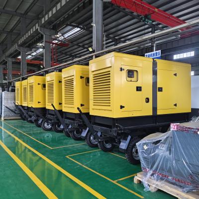 China Portable 50kw 100kw 200kw 250kw Slient Type Trailer diesel Generators With Wheel Power Genset for sale
