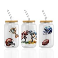 China Rugby Sports Balls UV DTF Cup Wraps For Spanish 16oz Tumbler Sports Balls for sale