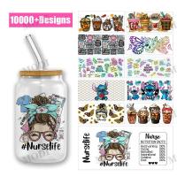 China DIY UV DTF Custom Cup Wrap Transfers For Libbey Glass Tumblers With Personalized Design for sale