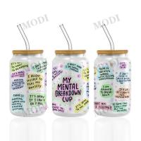 China Custom Size UV DTF Design Cup Wrap Transfers For Libbey Glass Tumblers for sale