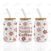 China Custom Mama'S Day UV DTF Transfers For Libbey Glass Tumblers Durable And Washable Designs for sale