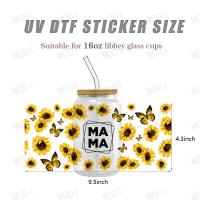 China UV DTF Cup Wrap Transfers Custom Logo Libbey Glass Tumbler For Mama'S Day Celebrations for sale