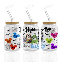 China UVDTF Cup Wraps Transfers Wholesale Transfer Printing Crystal Sticker Custom Halloween Decorations Dtf Uv Cup Wrap 16oz for sale