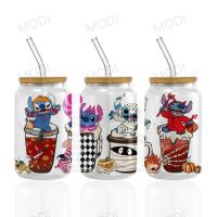 China Custom 16Oz 20Oz 24Oz 25Oz Halloween Christmas UV DTF Cup Wrap Transfers For Glass Can Cups Wraps for sale
