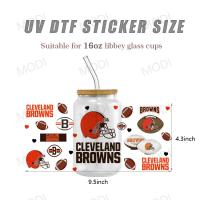 China 16oz Rugby Sports Balls UV DTF Transfer Cup Wrap Stickers For And Custom Logo Glass Tumblers for sale