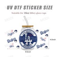 China UV DTF Transfer Cup Wrap Stickers For Custom Logo 16Oz Rugby Sports Balls Glass Tumblers for sale