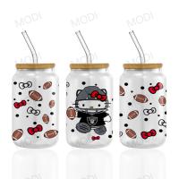 China Hello Kitty Custom Logo UV DTF Transfer Cup Wrap Stickers For Glass Tumblers And Rugby Sports Balls for sale