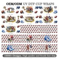 China 16oz Baseball Sports Theme UV DTF Transfer Glass Cup Stickers for sale