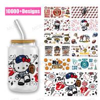 China Hello Kitty 16Oz Baseball Sports Balls UV DTF Transfer Cup Wrap Stickers For Glass Tumblers Custom Designs for sale