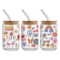 China Custom Waterproof Full Color Logo Design 16oz 20oz 24oz Dtf Cup Wrap Transfers For Jars for sale