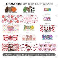 China Factory Custom UV DTF 16oz Cold Cup Wrap Transfers Transfer Printing Designs Ready To Ship  For Cups for sale