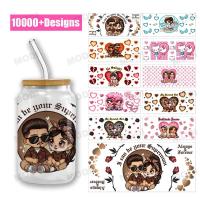 China Valentine'S Day UV DTF Transfers For Cups Wraps Custom Logo Libbey Glass Tumbler for sale