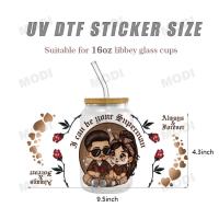 China Valentine'S Day UV DTF Transfers For Cups Wraps Custom Logo Libbey Glass Tumbler for sale