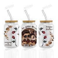 China Valentine'S Day UV DTF Transfers For Cups Wraps Custom Logo Libbey Glass Tumbler for sale