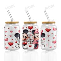 China Custom Design 16oz UVDTF Tumbler Decals Sticker Valentine'S Day UV DTF Cup Wrap for sale