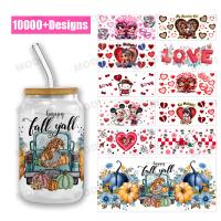China VMy Love Skull Rose Valentine'S Day 20oz UV DTF Straight Wrap Transfers Stickers Custom Labels DIY Waterproof Logo for sale