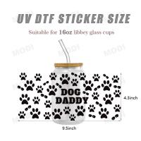 China 16oz Glass Cup DTF Cup Wraps Transfer Sticker UV DTF Cup Wrap Transfers Wholesale UVDTF Tumbler Wraps for sale