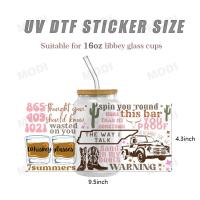 China Wholesale Ready To Transfer UV DTF Cup Wraps Custom Wraps For 16oz 20oz Libbey Glass Mugs Coffee Cups Tumblers Stick for sale