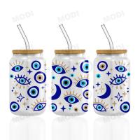 China New Design 16oz Cup Wraps Cup Glass Wraps Custom UV Logo Label Sticker For Cups Transfer Sticker for sale