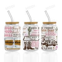 China Wholesale Ready To Transfer UV DTF Cup Wraps Custom Wraps For 16oz 20oz Libbey Glass Mugs Coffee Cups Tumblers Stick for sale