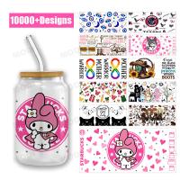 China Custom UV DTF Cup Wraps Transfer Printing Crystal Transfer Sticker UV DTF Sticker Cup Wraps Transfers For 16oz for sale