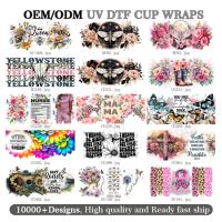 China New Design 16oz Cup Wraps Cup Glass Wraps Custom UV Logo Label Sticker For Cups Transfer Sticker for sale