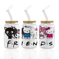 China Custom Cup Wrap Designs Sticker Cartoon Tumbler Libbey 16oz Glass Can Wrap Uv Dtf Cup Wraps Transfers for sale