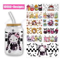 China 10000+ Designs New Designs Cartoon Character UV DTF Cup Wraps Transfer Sticker For 16oz Libbey Glass Bottle Cups Mugs for sale
