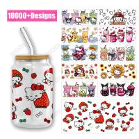China UV DTF Cup Wrap Transfer Stickers For Cartoon Wipe-Off Stickers Waterproof Crafting Cup Decal For Cups for sale