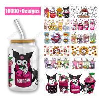 China Hot Selling Factory Uv Dtf Cup Wrap Transfers For Coffee Glass Design Cute Cartoon Sticker Cup Wraps Transfers for sale