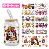 China Custom High Quality Popular Christmas UV DTF Cup Wraps Ready To Ship Transfers 16oz Decals UV DTF Sticker For Cups for sale