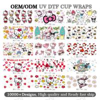 China Factory Hot Sale Good Quality Ready To Ship Cartoon Transfer Logo Sticker Vinyl UV DTF Cup Wrap Transfers 16oz for sale