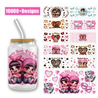 China Valentine'S Day UV DTF Cup Wrap Transfers For Cups Wraps Custom Logo Spanish Tumbler for sale