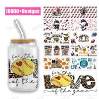 China UV DTF Cup Film Transfer Baseball Theme Glass Personalized Design And Logo for sale