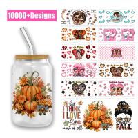 China Valentine'S Day UV DTF Cup Wrap Transfers For Cups Wraps Custom Logo Libbey Glass for sale