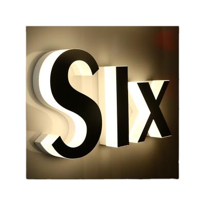 China Gold Color Stainless Steel Signage Outside Led Channel 3D Backlit Letter Sign for sale