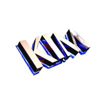 China Factory Custom Gold Color Stainless Steel Shop Brand Studio Name Golden 3D Backlit Logo Sign for sale