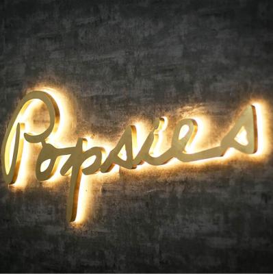 China Custom 3D backlit stainless steel logo Waterproof store Outdoor Led for sale