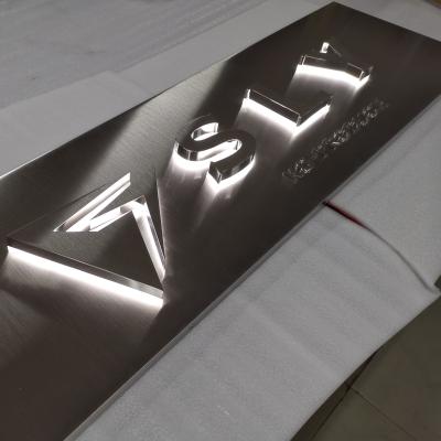 China Custom Outdoor Business Logo Signages 3d Backlit Metal Sign Letter for sale