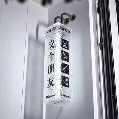 China Stone print acrylic light box custom personality L-shaped side sign design for sale