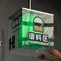 China Double layer transparent acrylic rotating light box 360 degree display billboard ask head sign custom for sale