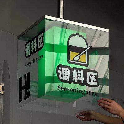 China Double layer transparent acrylic rotating light box 360 degree display billboard ask head sign custom for sale
