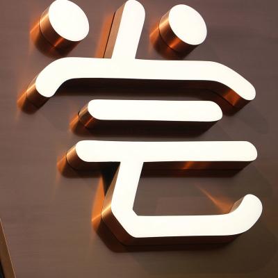 China Customized  Outdoor Shop 3d Stainless Steel Led Backlit  Letters Signs for sale