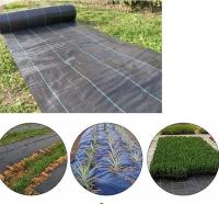 China PP with UV High Permeability Black And Green Weed Control Mat Woven Roving Agricultural for sale