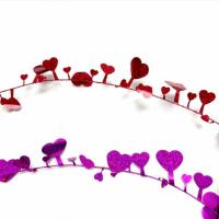 China Love color strips pull flower decoration, Valentine's Day wreath love wire wreath for sale