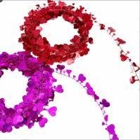 China Love color strips pull flower decoration, Valentine's Day wreath love wire wreath for sale