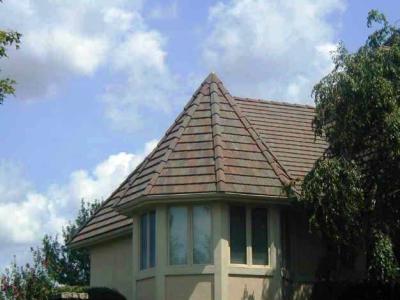 China shingle brown and golden colored sand coated metal roofing tile for sale