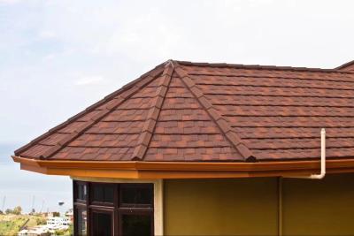 China Stone Chip Coated Steel Roof Tile / colour Stone-coated Metal Roofing Tile Sheet for sale