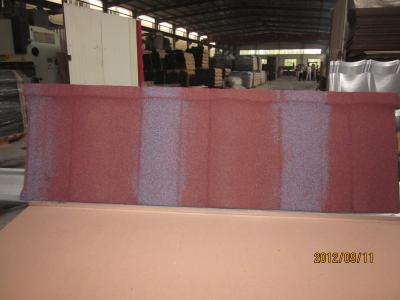 China Stone Chip Coated Steel Roof Tile / colour Stone-coated Metal Roofing Tile Sheet for sale